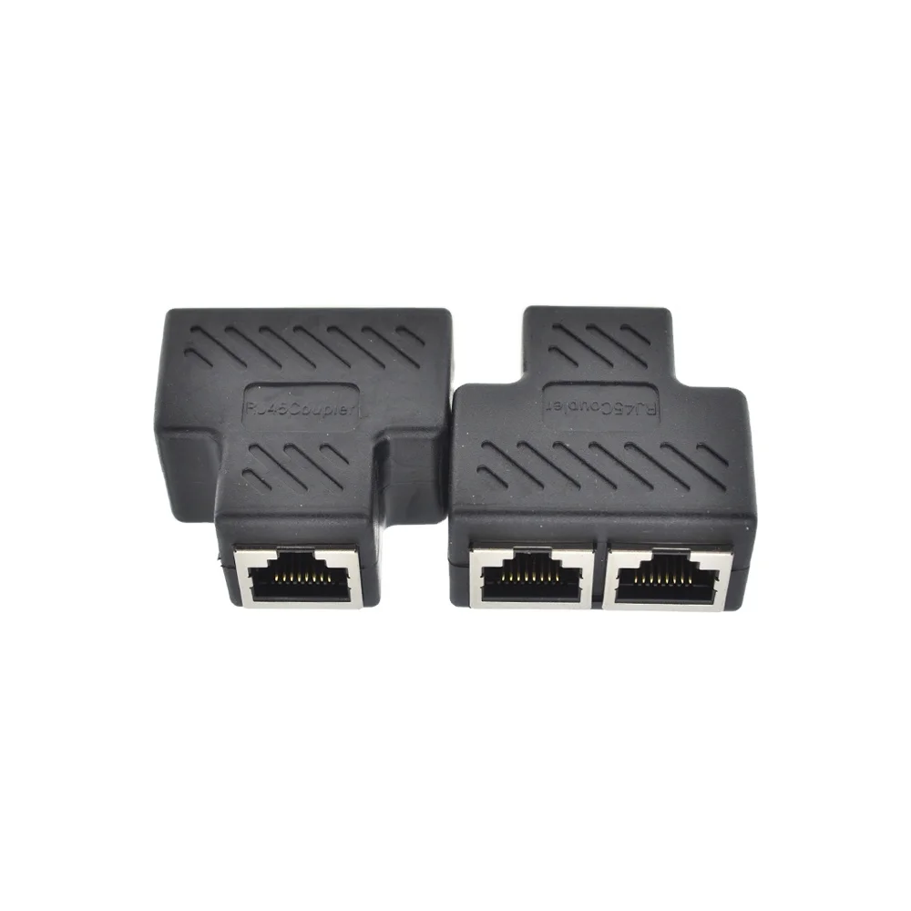 RJ45 Splitter Connector Adapter 1 to 2 Female Port Plug 3 Way CAT 5 ...