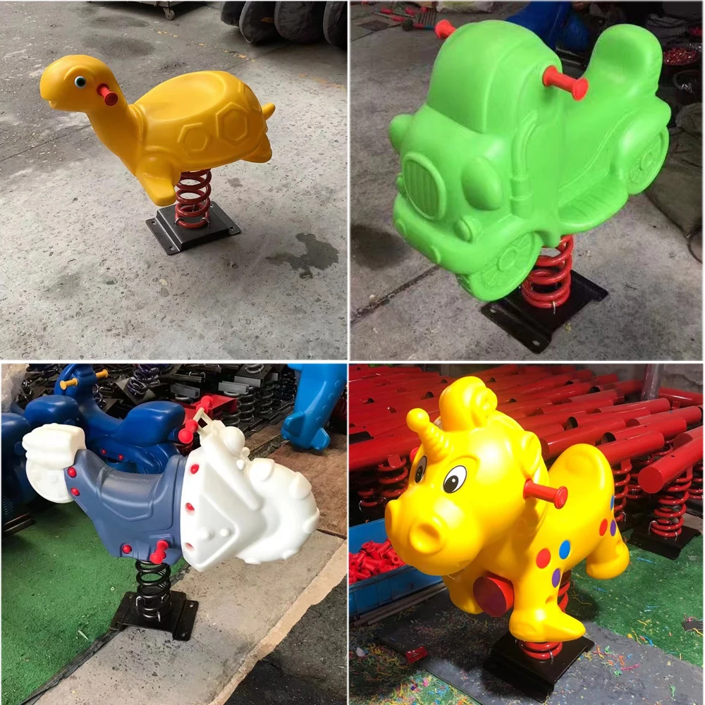 Cute Animal Rocking Horse Toys for Children Spring Riding Plastic Rider ...