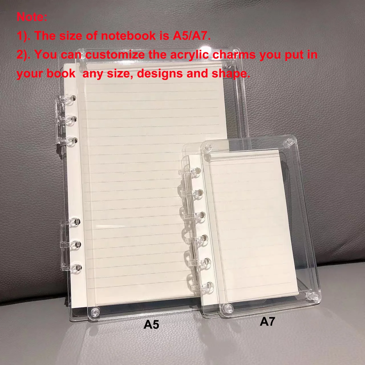 Custom Quicksand Transparent A7 Notebook - DIY Acrylic