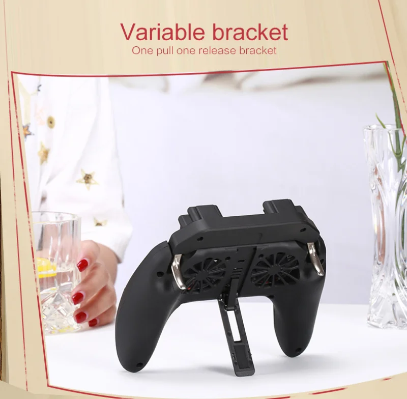 Six Finger Game Controller Gamepad Trigger Shooting Free Fire Cooling Fan Gamepad Joystick for ...