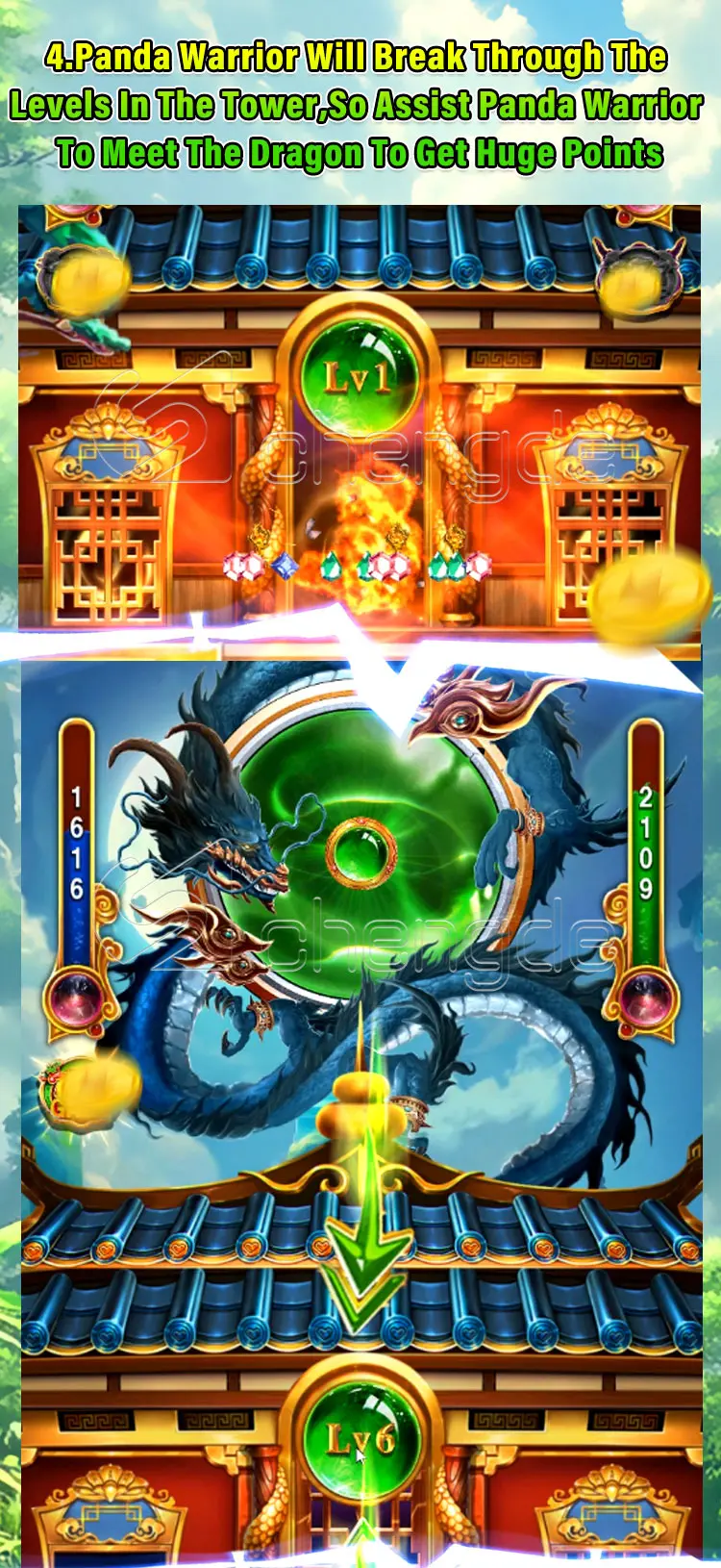 Top Quality Fire Piggy Dragon Panda Link Coin Operate Skill Machine 6 ...