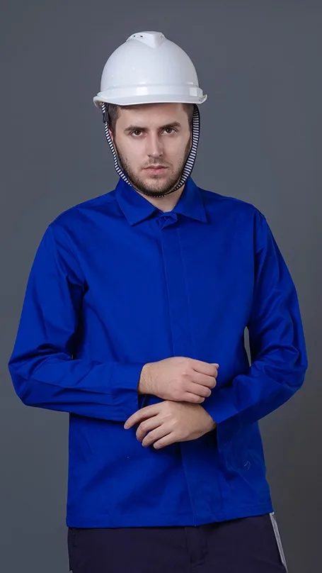 Men Electrician Mining Royal Blue Flame Retardant Work Clothes Safety ...