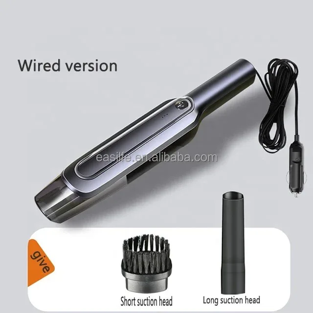 Wire Car Vacuum Cleaner Compressed Air Duster 2 In 1 Portable Electric ...