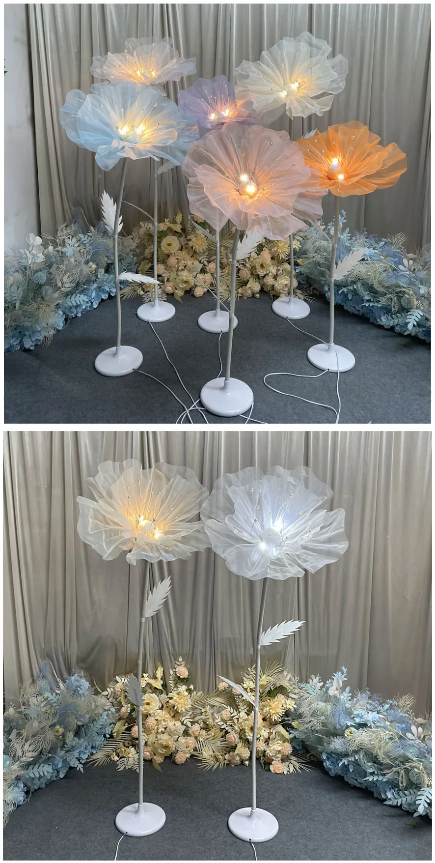 Glowing Yarn Flower T Stage Pathway Light for Weddings