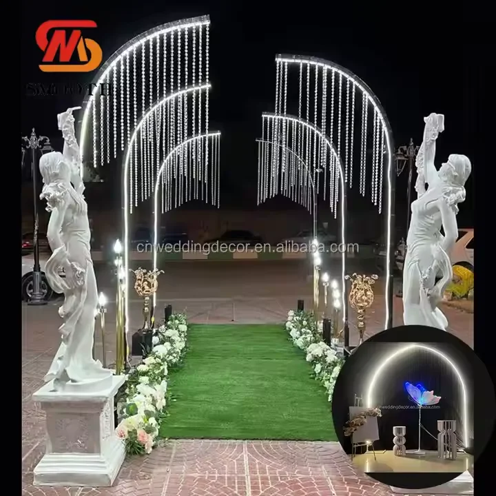 Exquisite Wedding Aisle Bead Metal Stand Light Decoration
