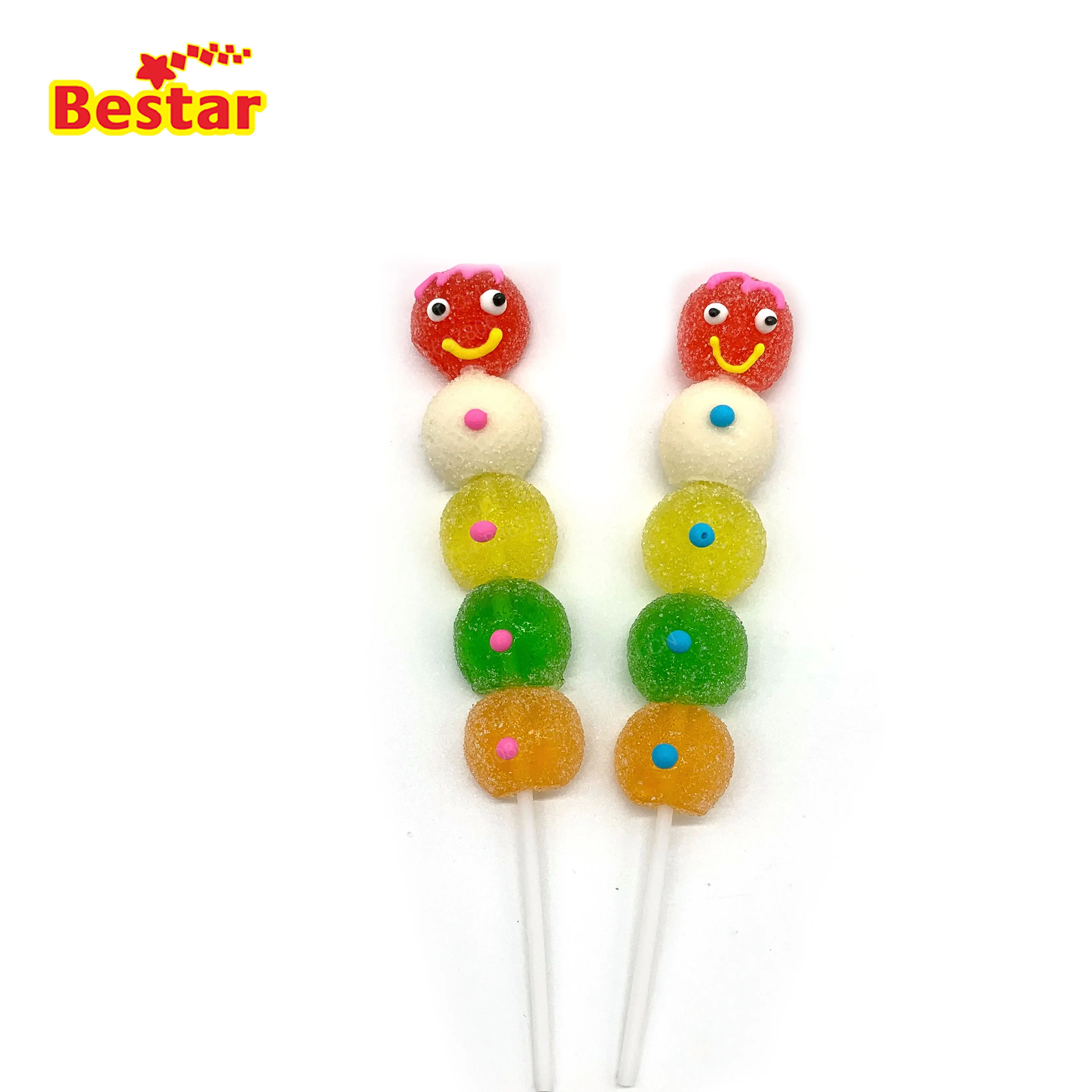Smiley Shape Fruity Jelly Fudge Gummy Candies Lollipop Candy for Kids ...