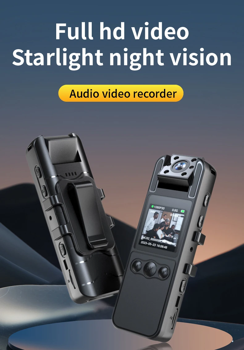 1080P HD Mini Body Worn Camera with Night Vision & Rotating Lens
