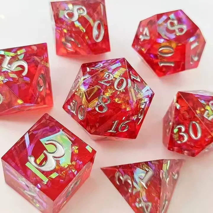 Crystal Blue Polyhedral Resin Spherical Liquid Core Transparent Dice ...