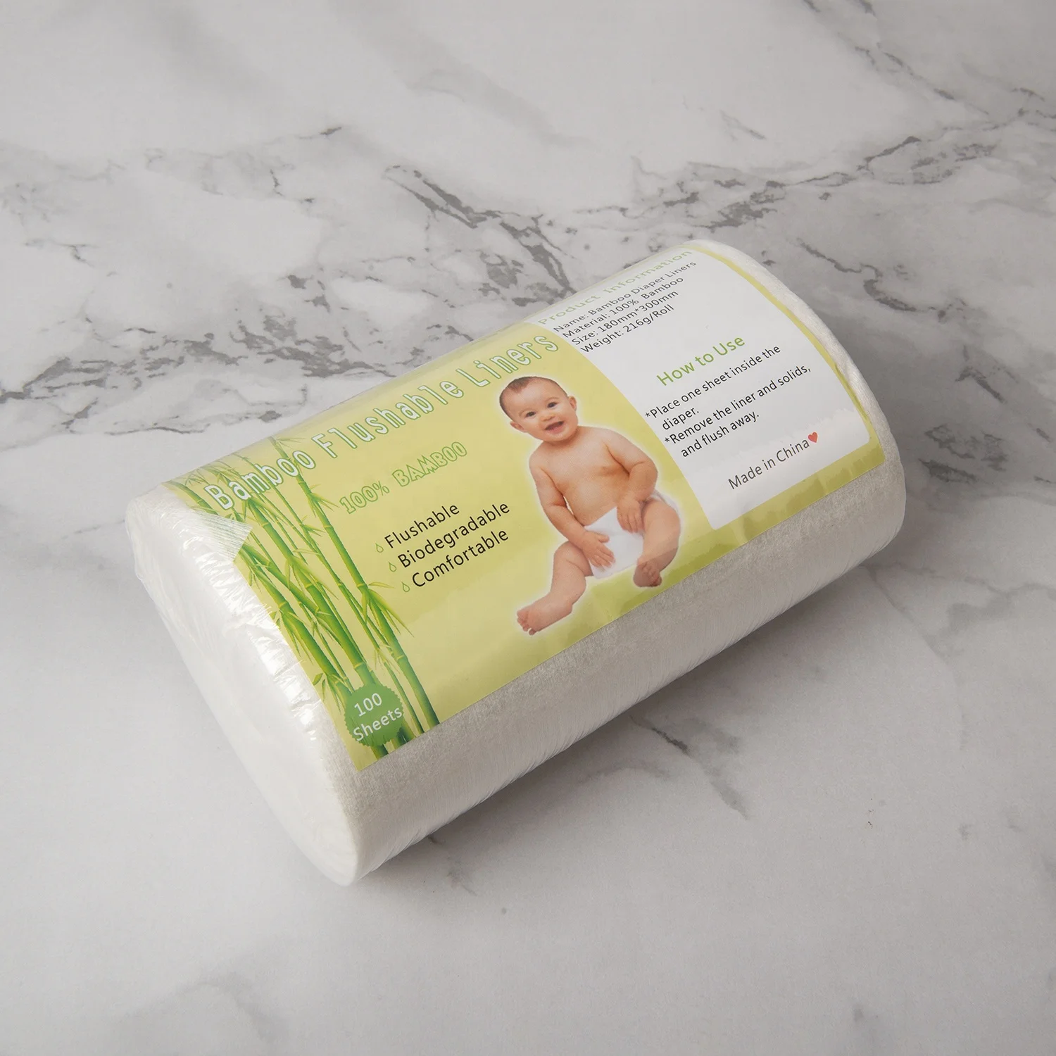 Alvababy Organic Biodegradable Flushable Diaper Liners Bamboo Diaper ...