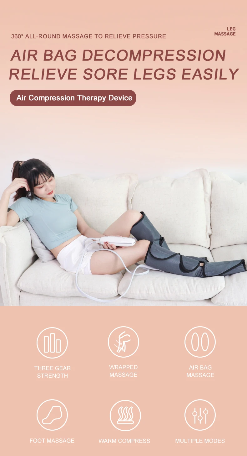 Leg Massage With Heated Air Compression Calf Foot Massager For ...