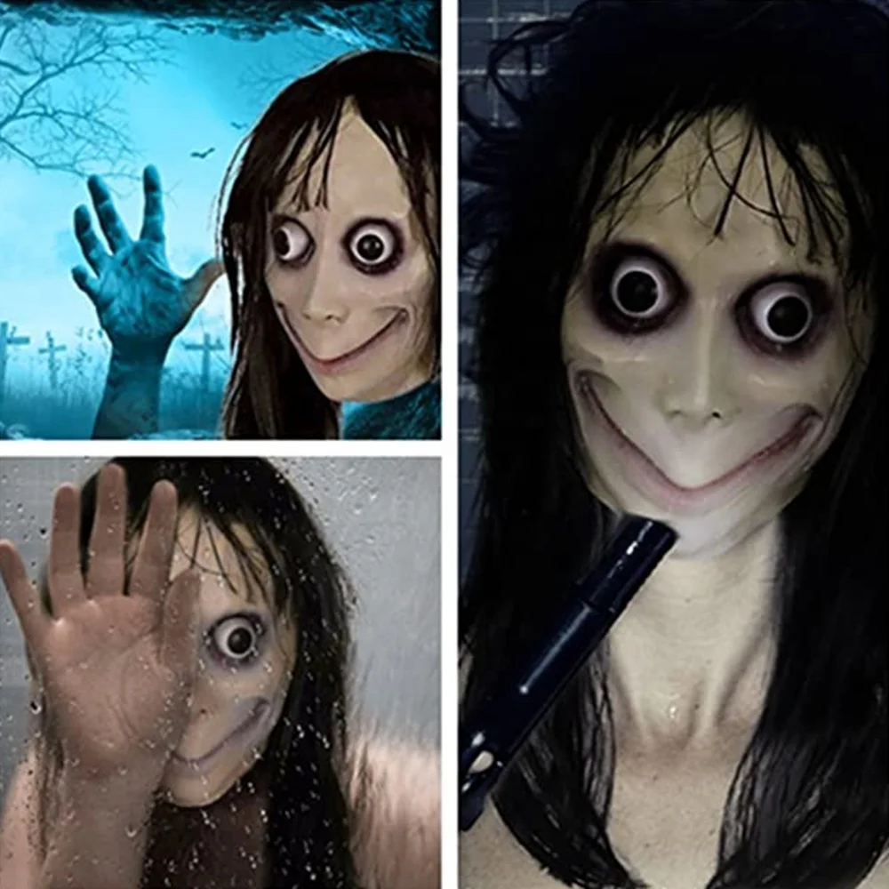 New Arrival Halloween Momo Mask Scary Creepy Horror Latex Cosplay ...