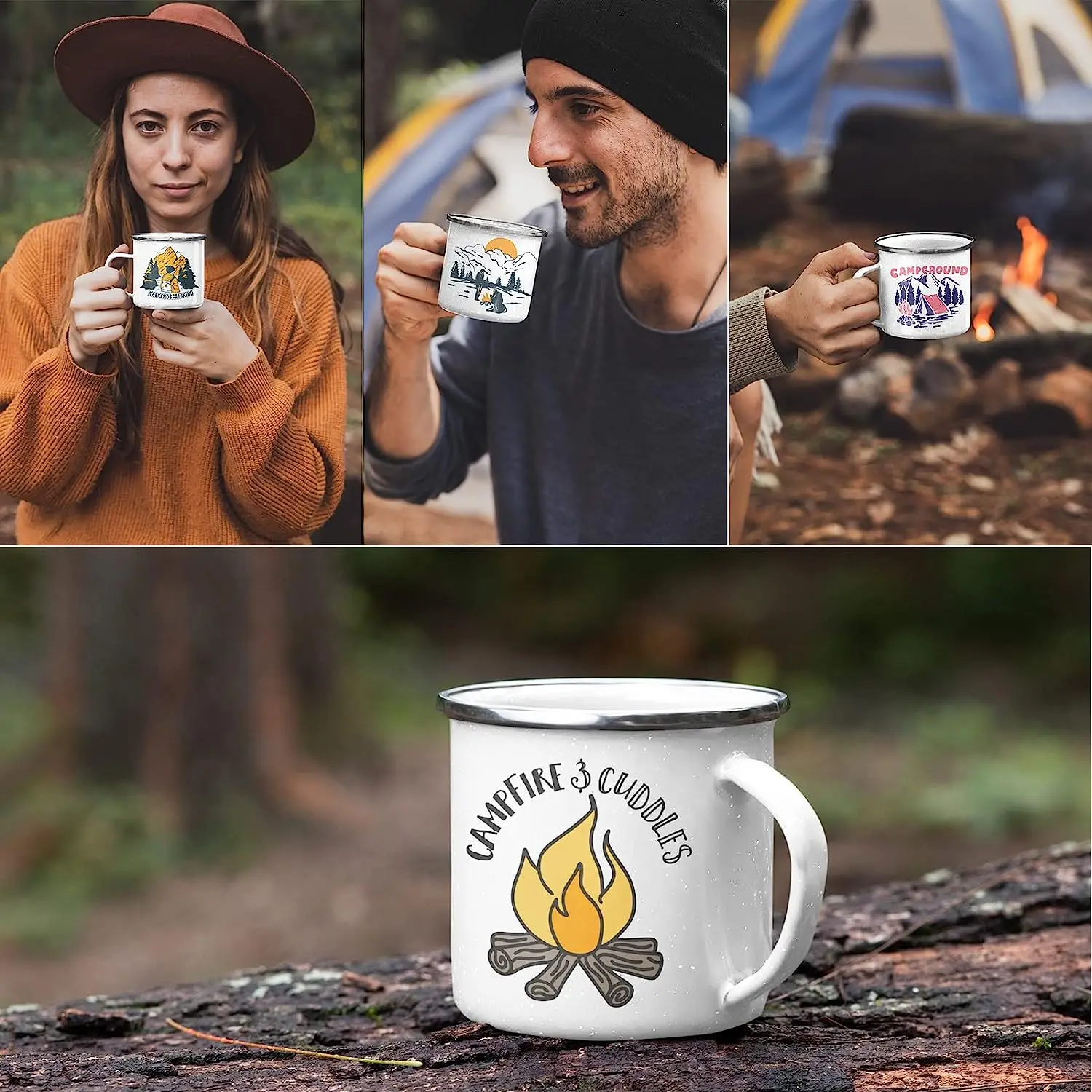 Shop Our 12oz Coffee Camp Enamel Tea Cups - Sustainable Mugs