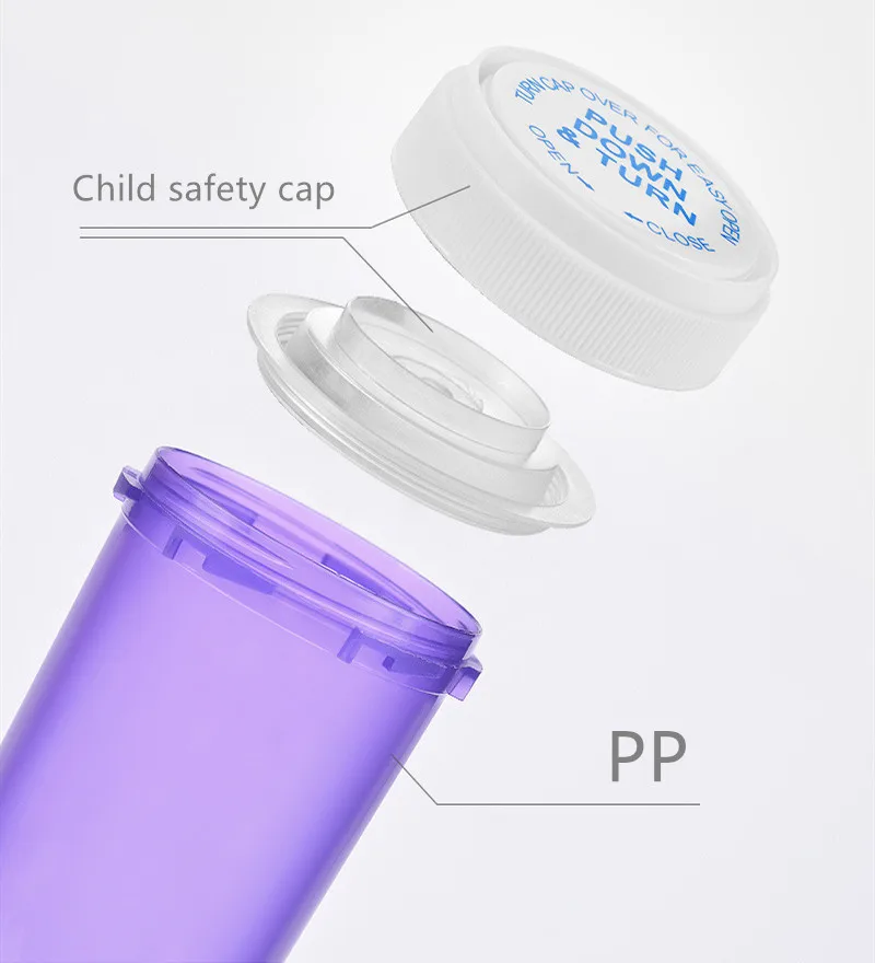Child Resistant Vial Plastic Medical Vials With Reversible Cap ...