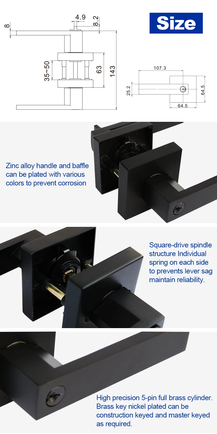 Sliding Door Handle Pull Flush Recessed Door Lock Furniture Hardware ...