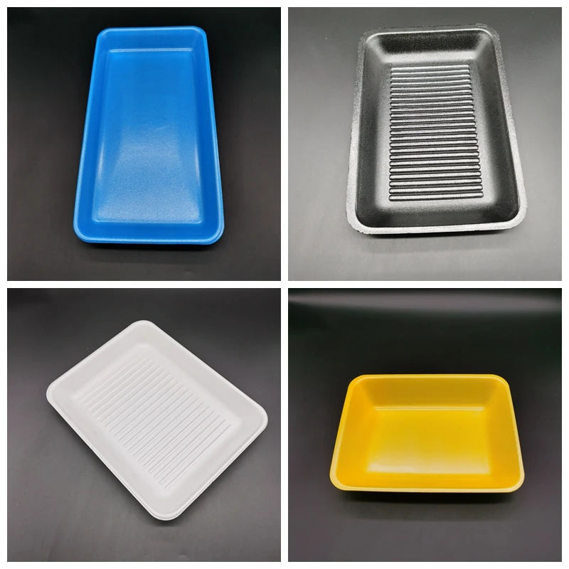 Baki Daging Styrofoam Biru Sekali Pakai Dengan Bantalan Penyerap Daging ...