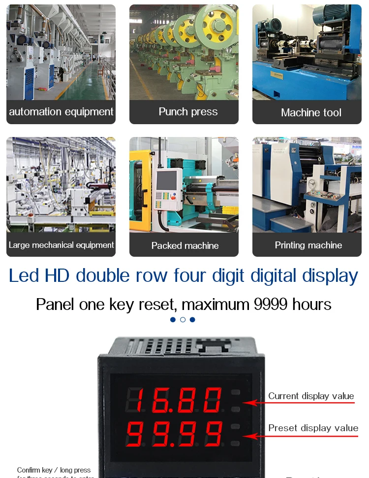 SD76-T 6-Digit LED Display Industrial Digital Panel Timer