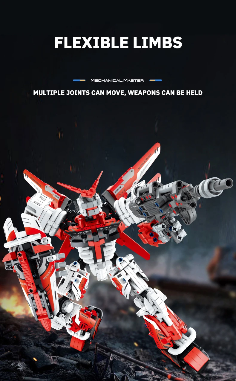 1158pcs Grey Transforming Mecha Robot Diy Toys Robots Educational For ...