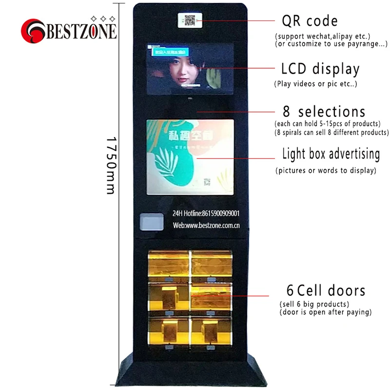 5 Selections Qr Payment System Small Vending Machines For Sanitary Pad ...