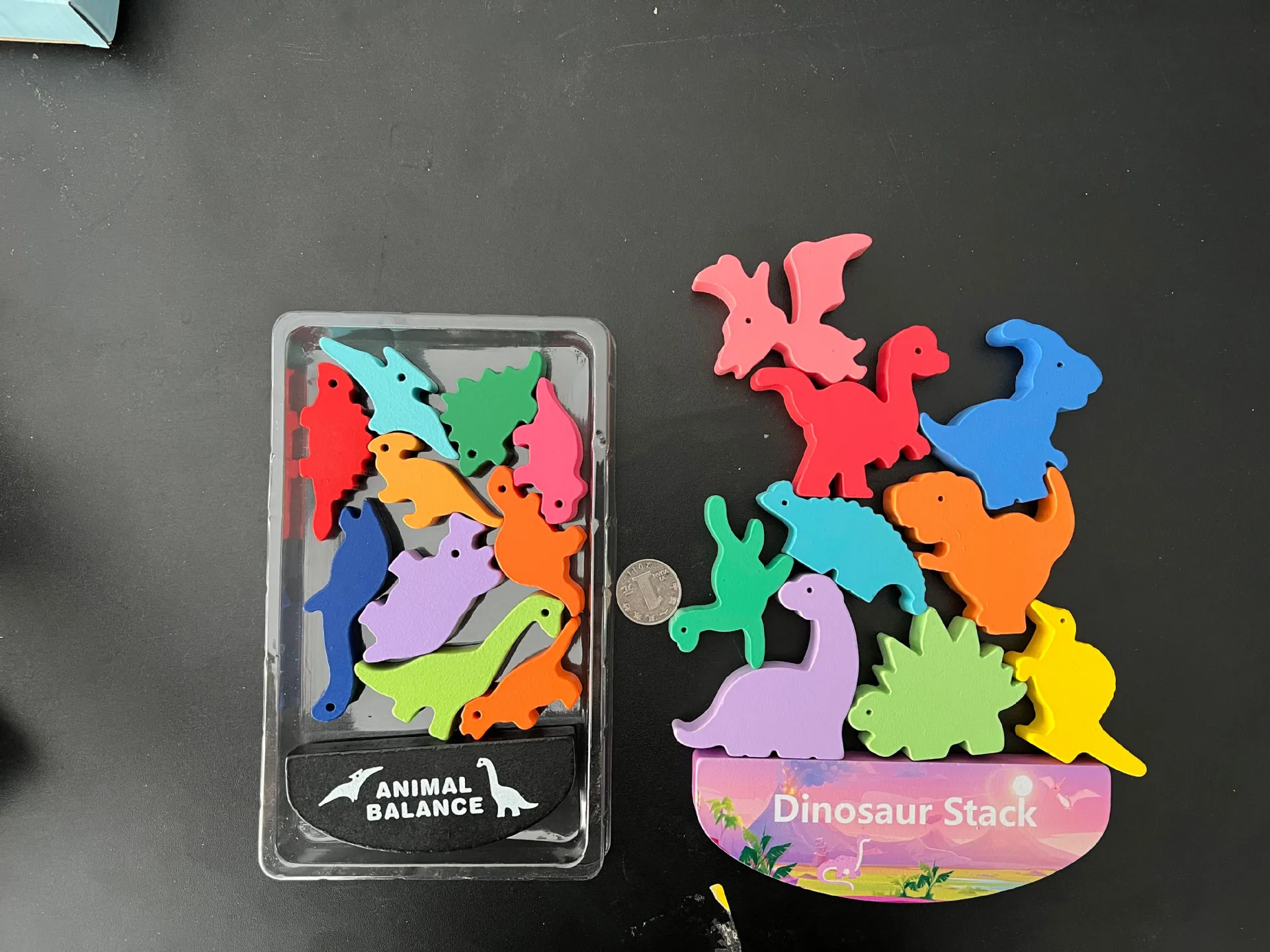 Wooden Dinosaur Stacking Blocks Kids Balance Block Game Preschool Early ...