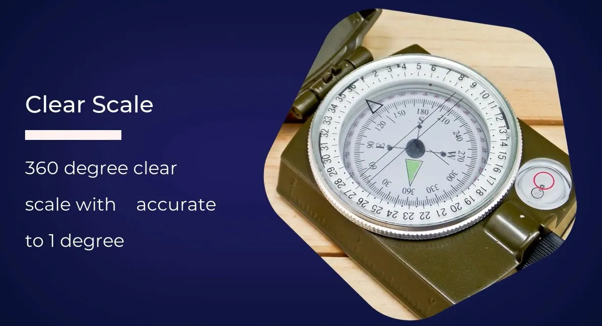 Wholesale Tritium Lensatic Compass with 360 Degree Scale