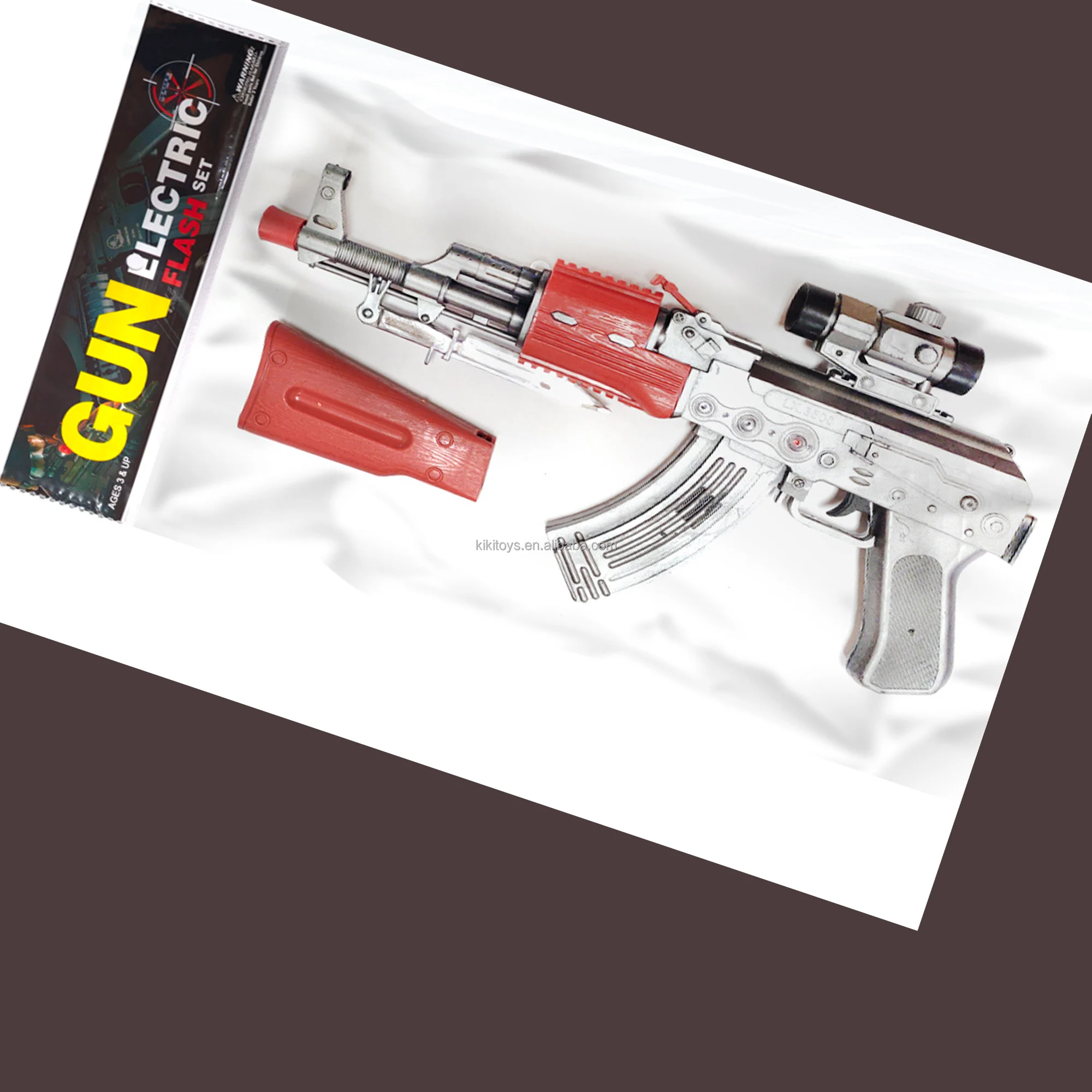 52cm Submachine Electric Toy Gun; Sound Light Vibration Gun Toy;battery ...