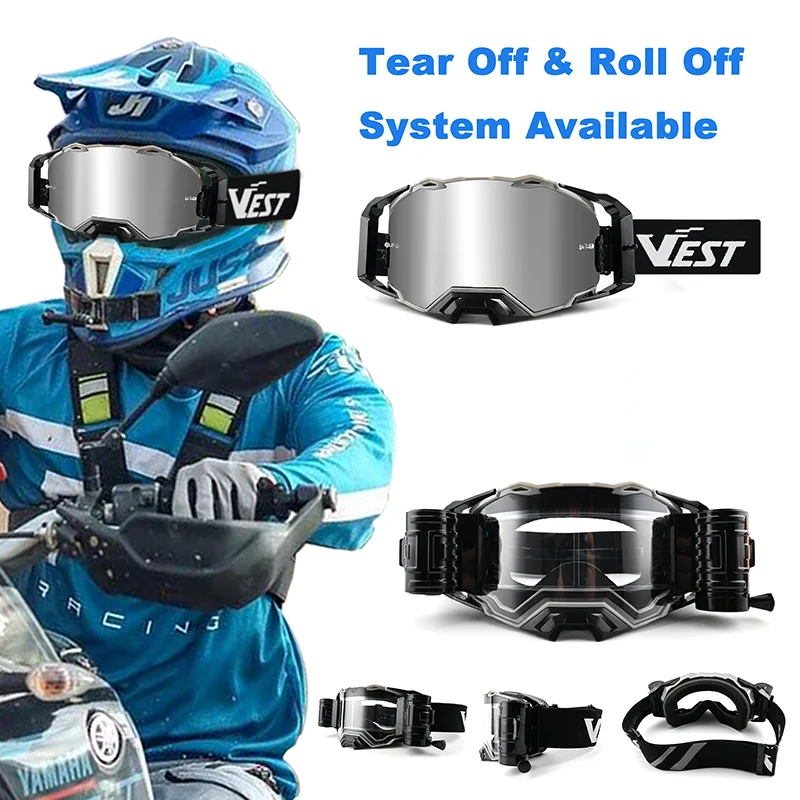 Easy Change Lens Motocross Mx Goggles With Tear Offs Film Exchangeable ...