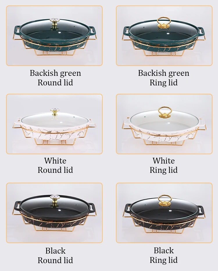 Huadison Wholesale Buffet Equipment Oval Shape Buffet Ceramic Food ...