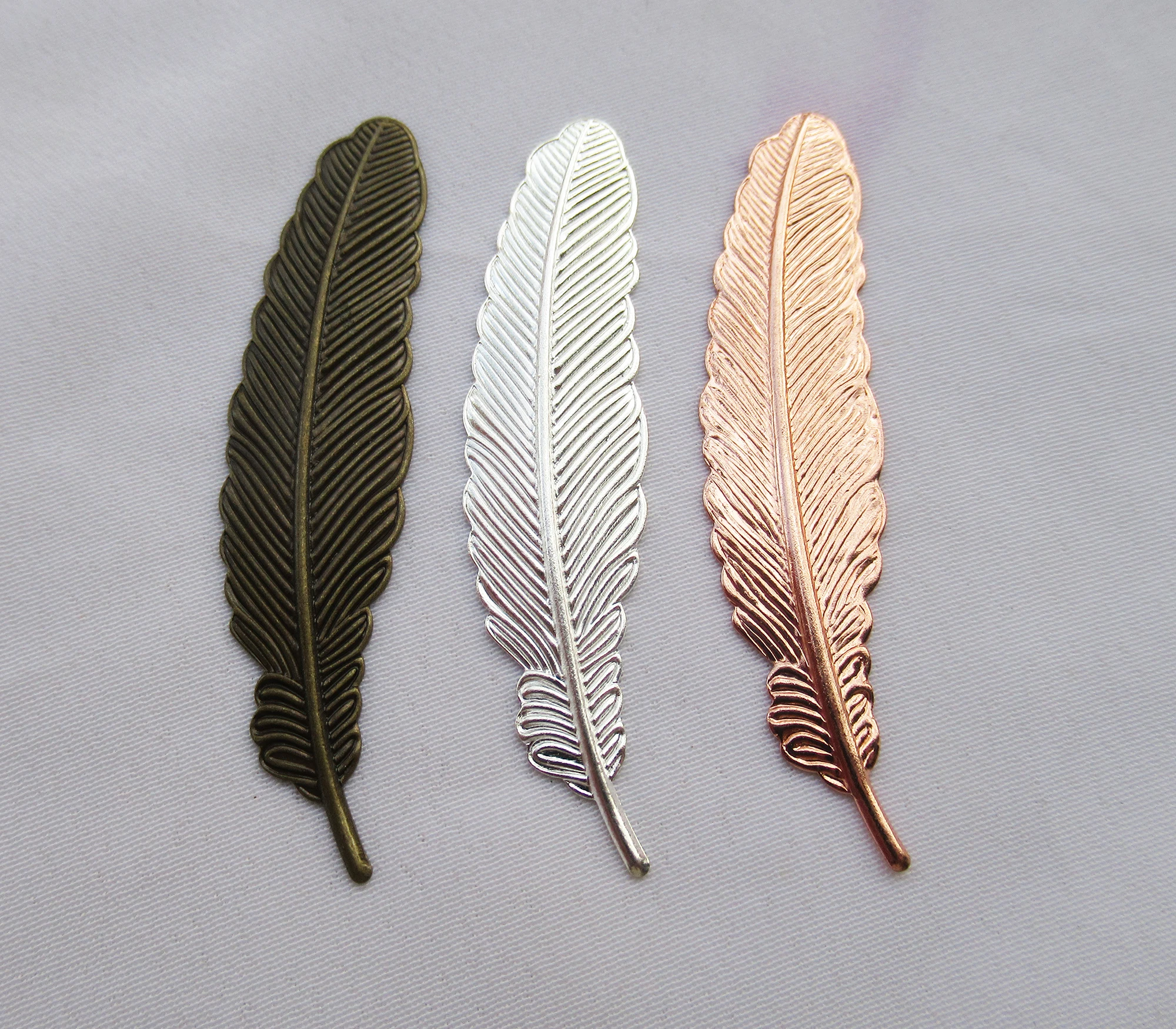 Brass Bookmark 53x12.5mm Feather Filigree Finding - Buy Brass Bookmark ...