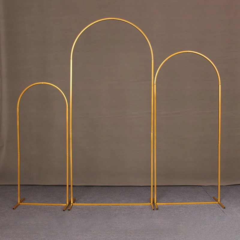 Simple Gold Black Metal Party Arch Photo Zones Backdrop Stand Kit ...