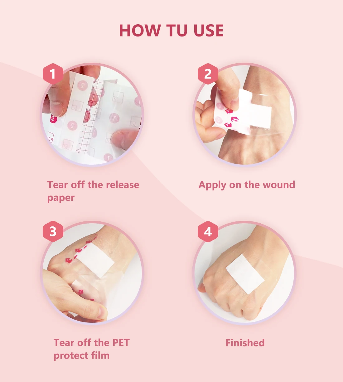 Bluenjoy Adhesive Sterile Medical Use Pu Film Adhesive Wound Care ...