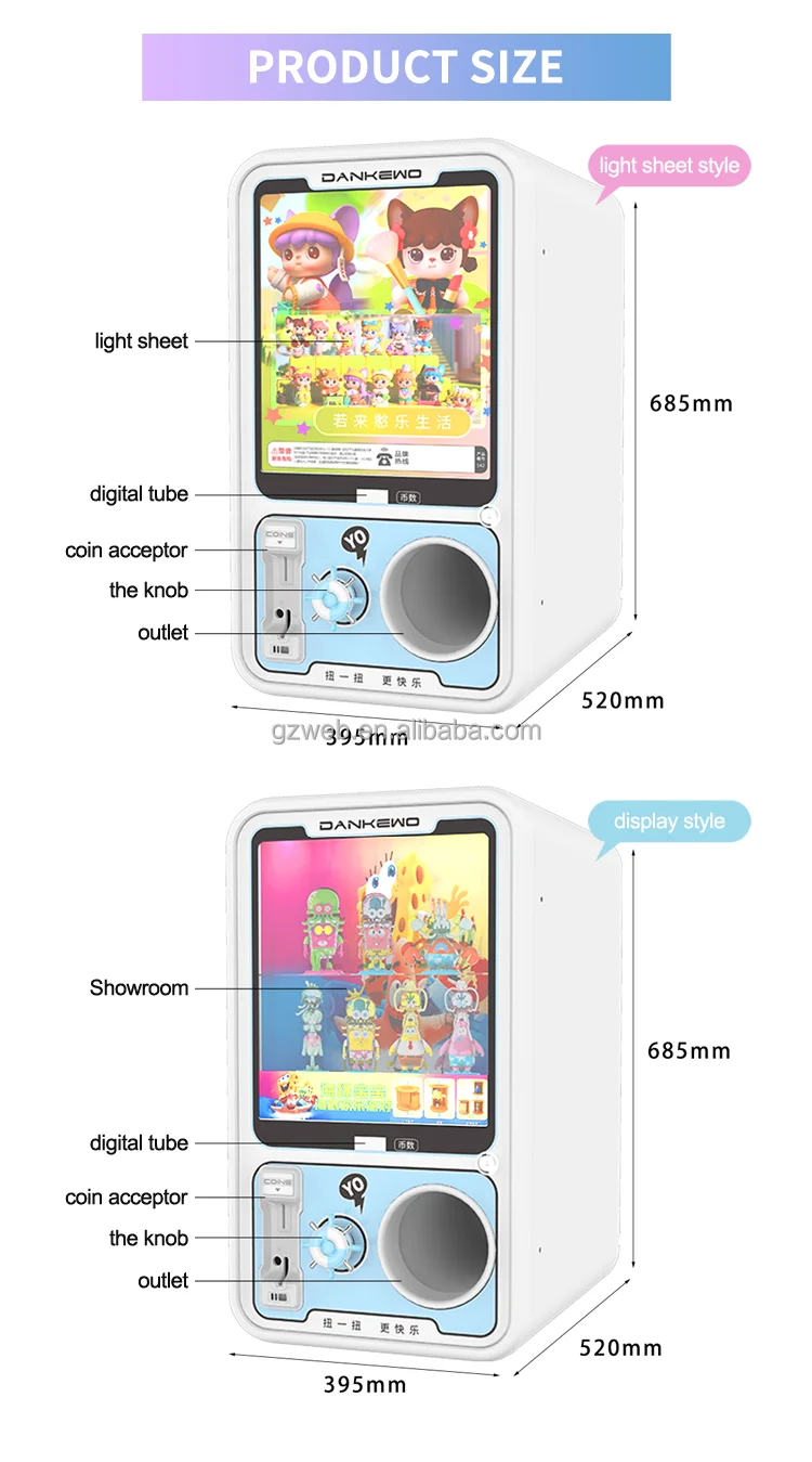 WANGERBAO Commercial Metallic Coin Operated Gachapon Machine