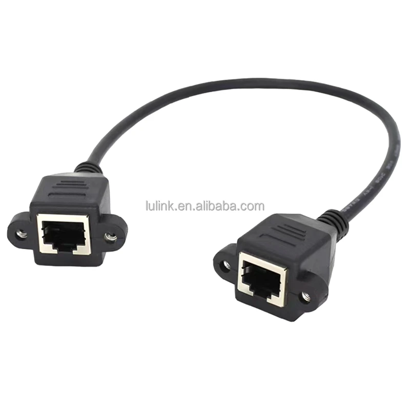 Rj45 Female To Female Cat5e Cat6a Panel Mount Cable Extension Patch Cord Cat6 - Buy Rj45 Panel ...