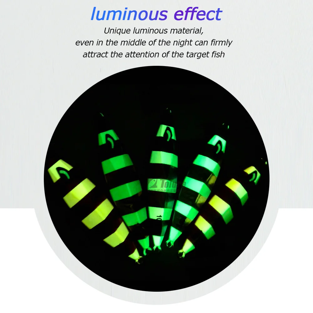 Tolure Luminous Metal Jig Lure Slow Pitch Jigging Lead Fish Iron Plate 80g 100g 120g 150g 200g ...
