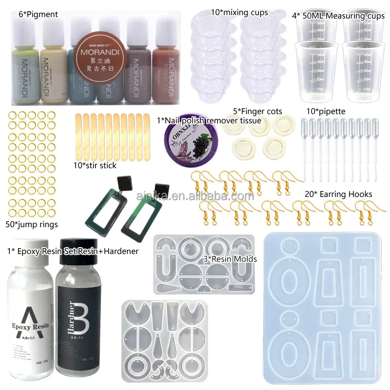 Hot Selling Resin Epoxy Starter Silicone Mold Kit Bundle Complet For ...