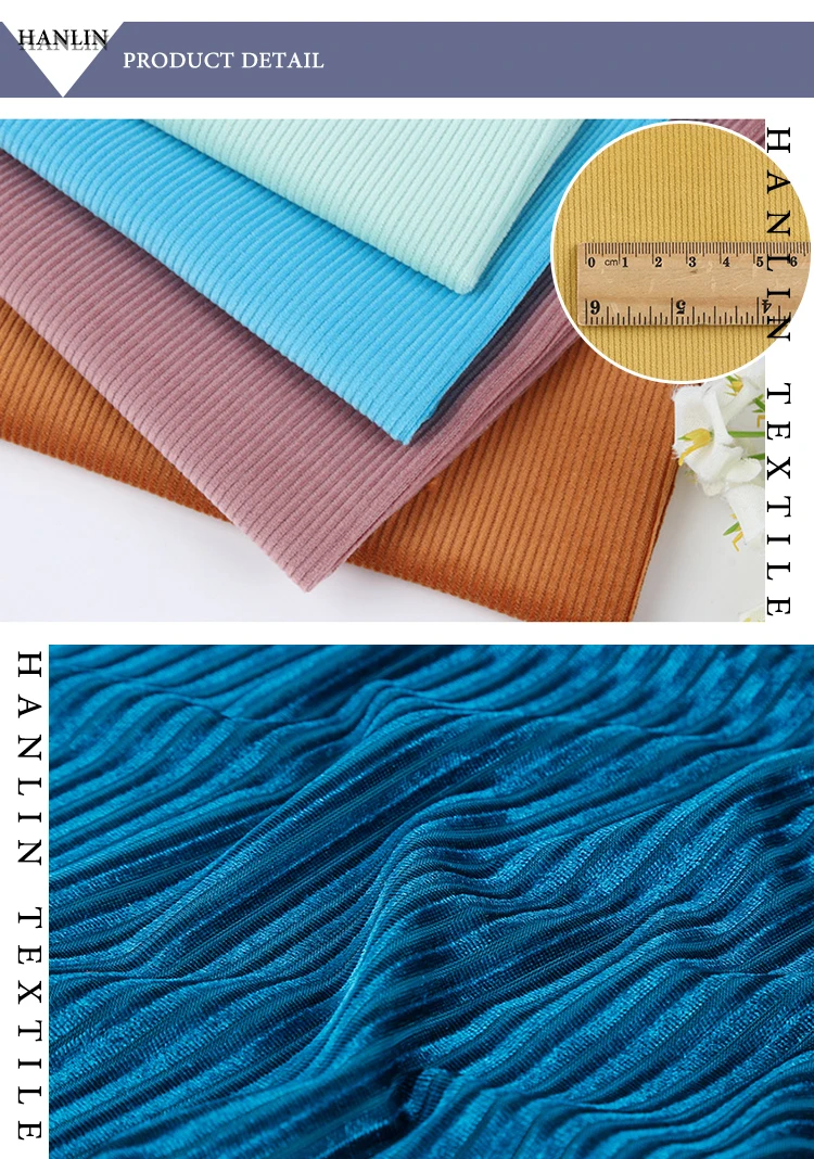 98 Polyester 2 Spandex Corduroy Fabric Polyester Stretch 11 Wale ...