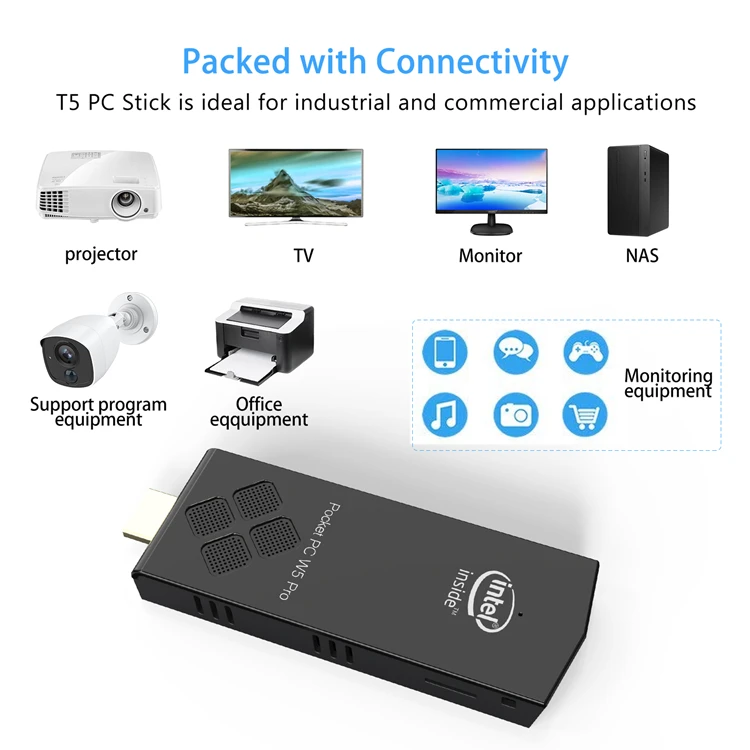 Zbigstar T5A Mini PC Stick - Portable Intel Z8350 Power