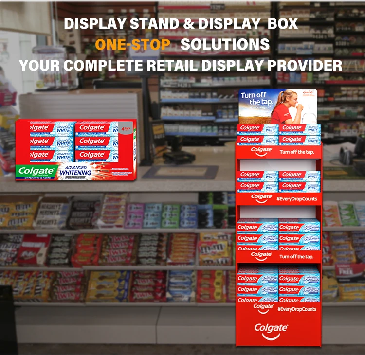 Custom Supermarket Tear Off Snack Cardboard Display Box Racks Paper ...