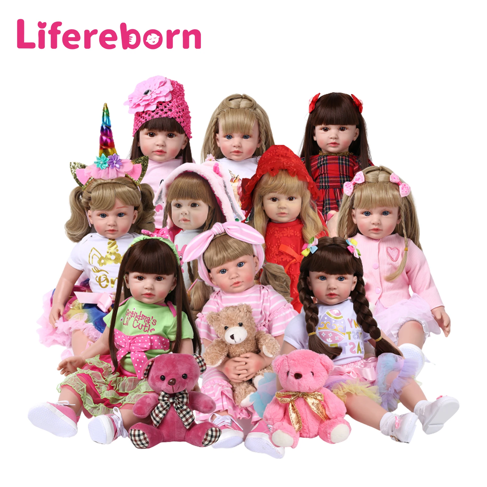 Lifereborn Wholesale 60cm Baby Dummy Doll Soft Reborn Em Silicone ...