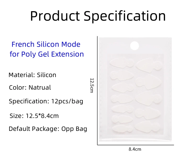 12 Pieces French Style Nail Mold Crystal Sanding-free No Nail Form Poly ...