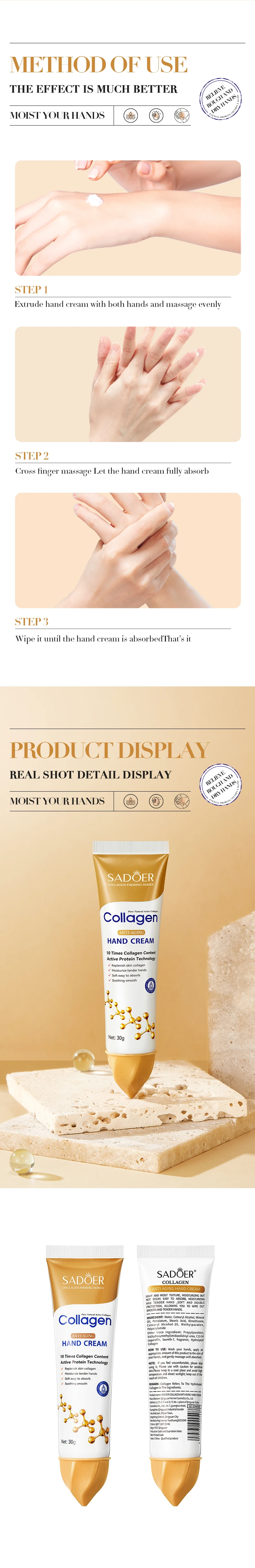 SADOER Gold Bone Collagen Face Cleanser - Repair & Whitening