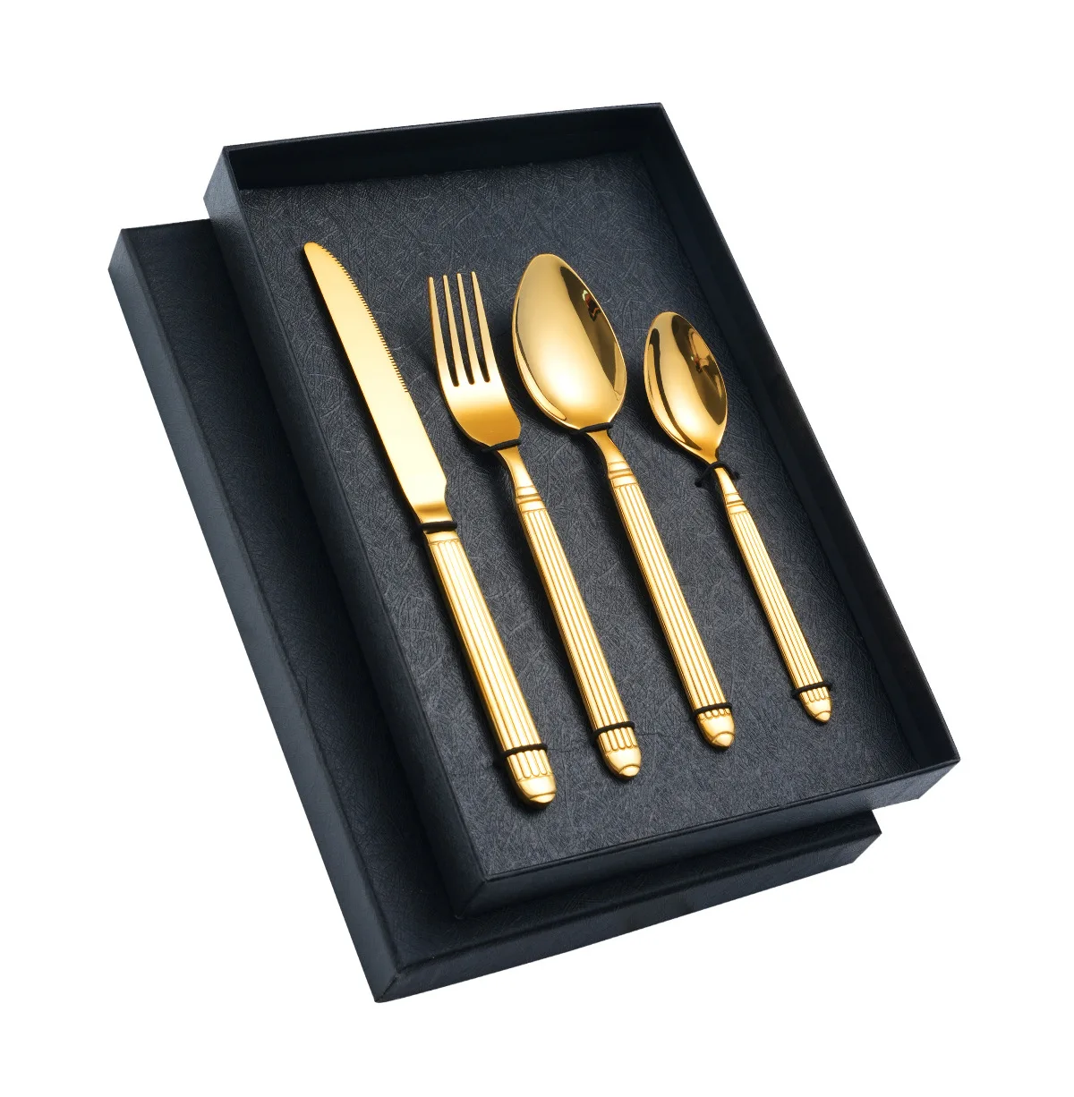 Modern Luxury Hollow Handle 4 Piece Flatware Set Royal Stainless Steel ...