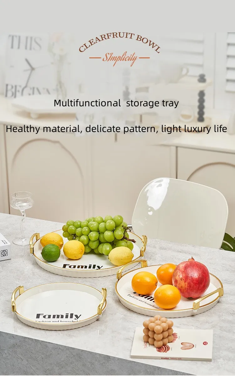 Luxury Plastic Cream Charger Plate Gold Pattern Fruit Tray Dinner ...