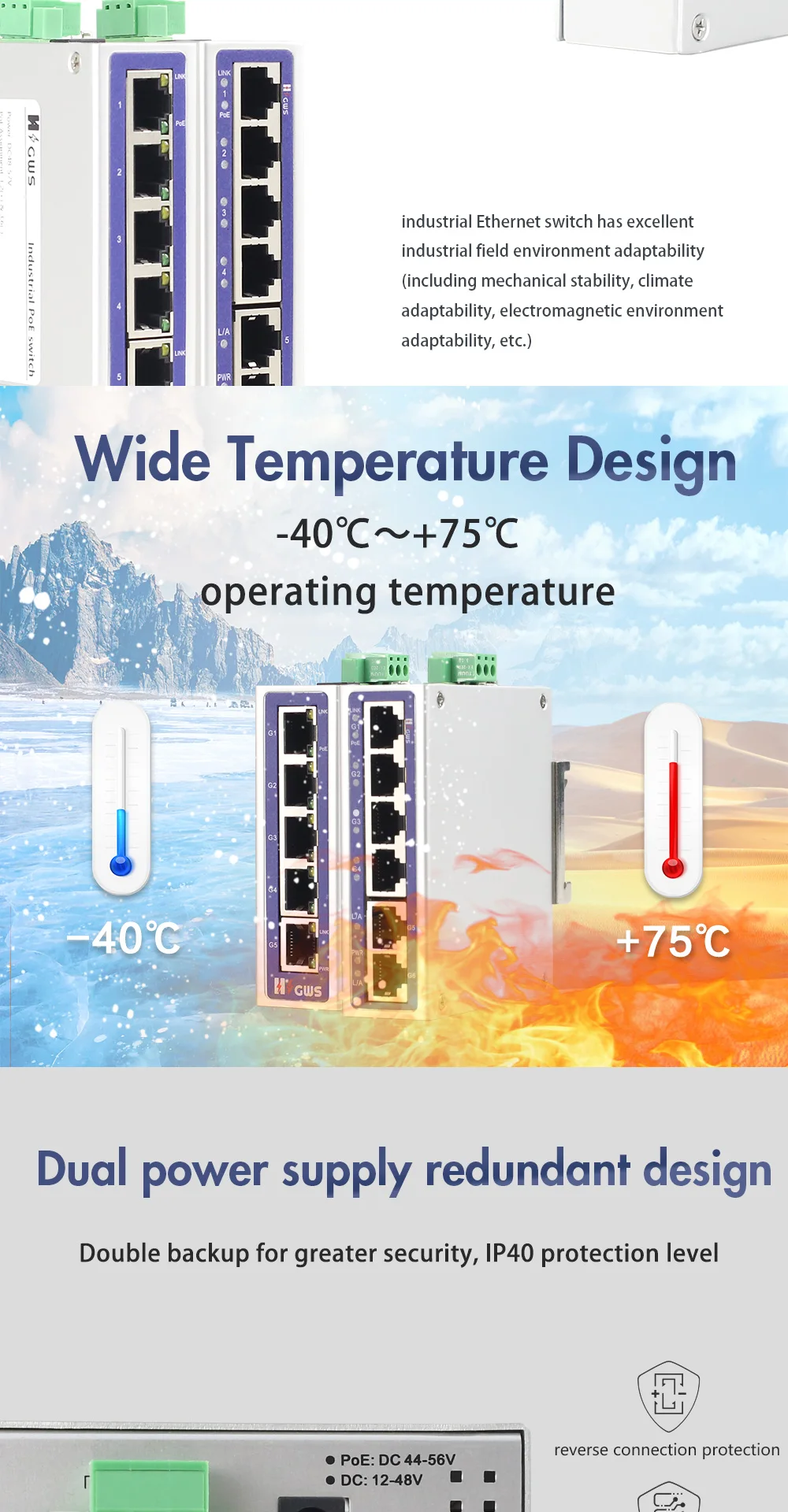 Industrial Poe Switch Unmanaged And Managed Ieee802.3af At With 120w ...
