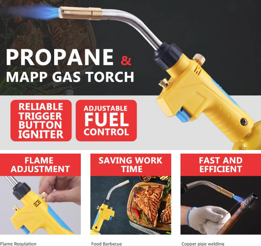 Customized Upper Brass Heating Torch UP8600 2.5KW Heat Input MAPP ...