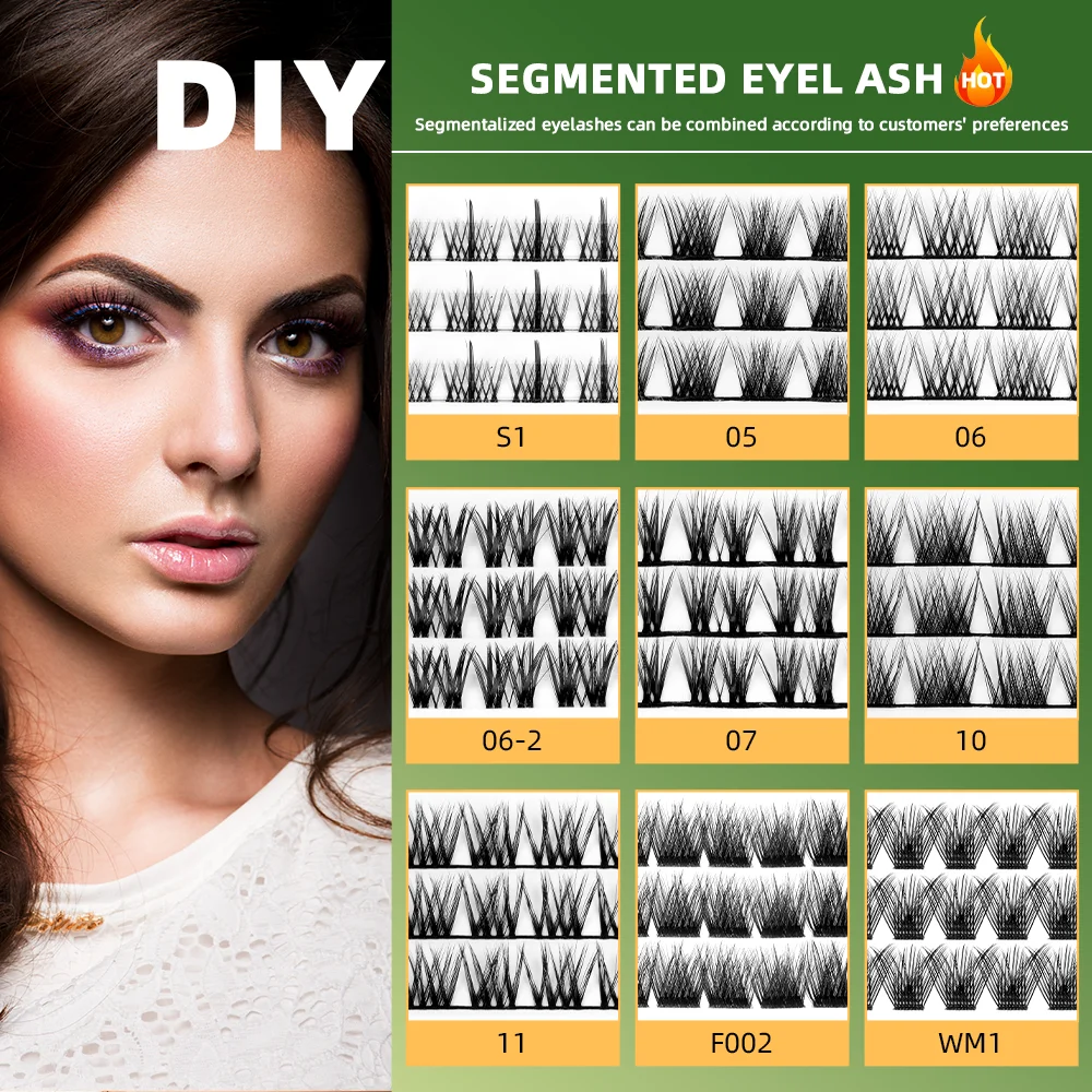 Factory Price Wholesale Pre Cut Segmented Eyelashes Diy Lash Extension ...