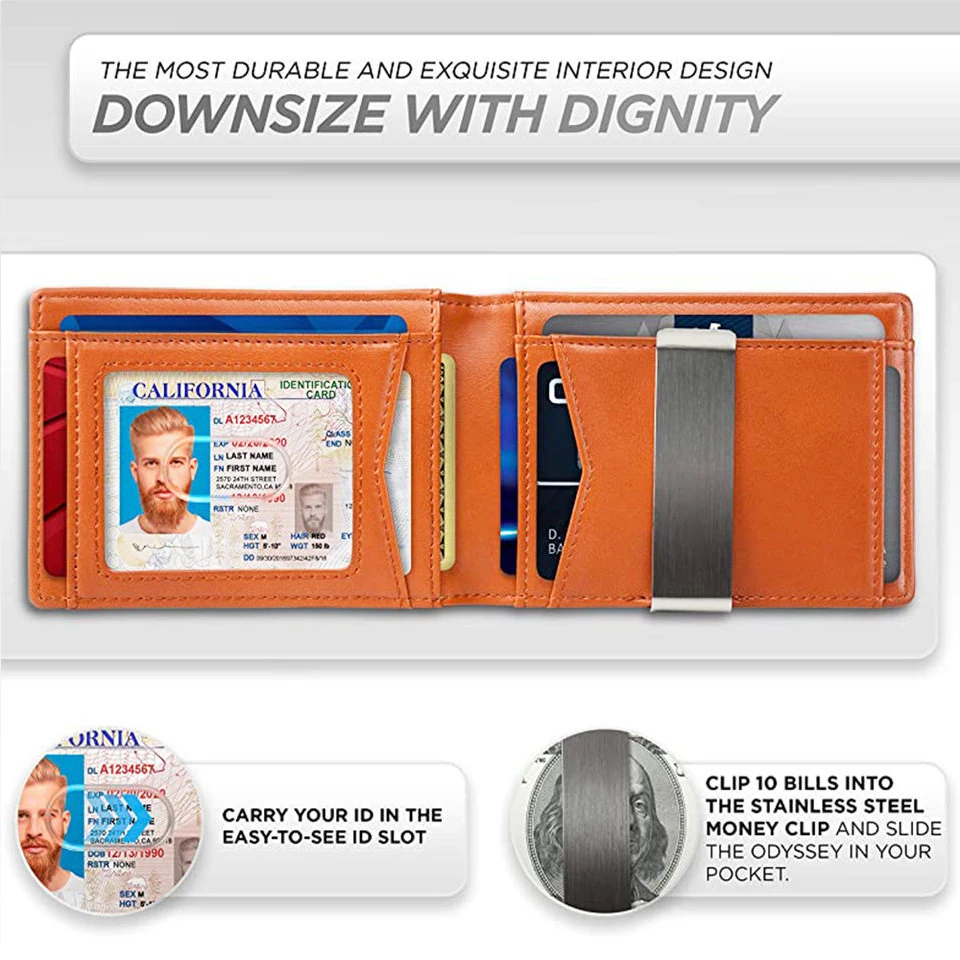 Custom Leather Money Clip Carbon Fiber Wallet Rfid Money Clip Slim Men ...