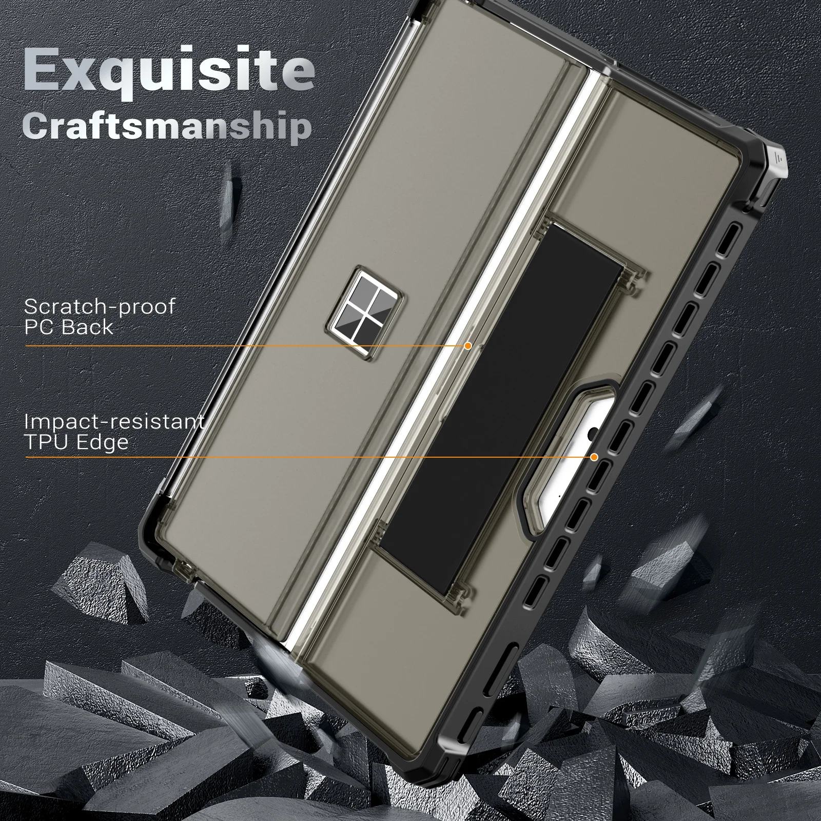 Moko Frosted Black All-in-one Surface Pro 9 Protective Rugged Cover ...