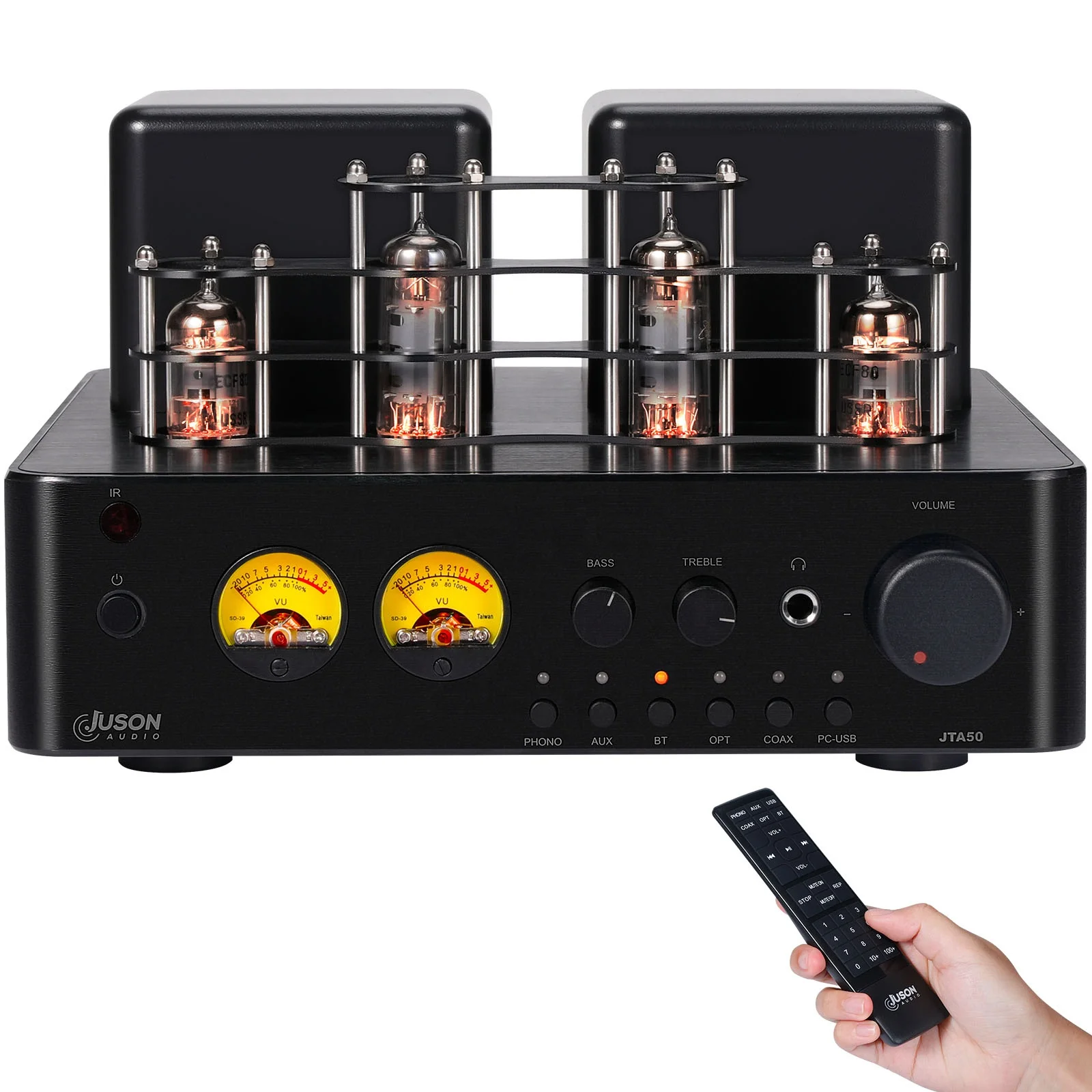 Juson Audio Jta50 Hybrid Tube Amp Usb Coax Opt Phono In Sub Out 130w 2. ...