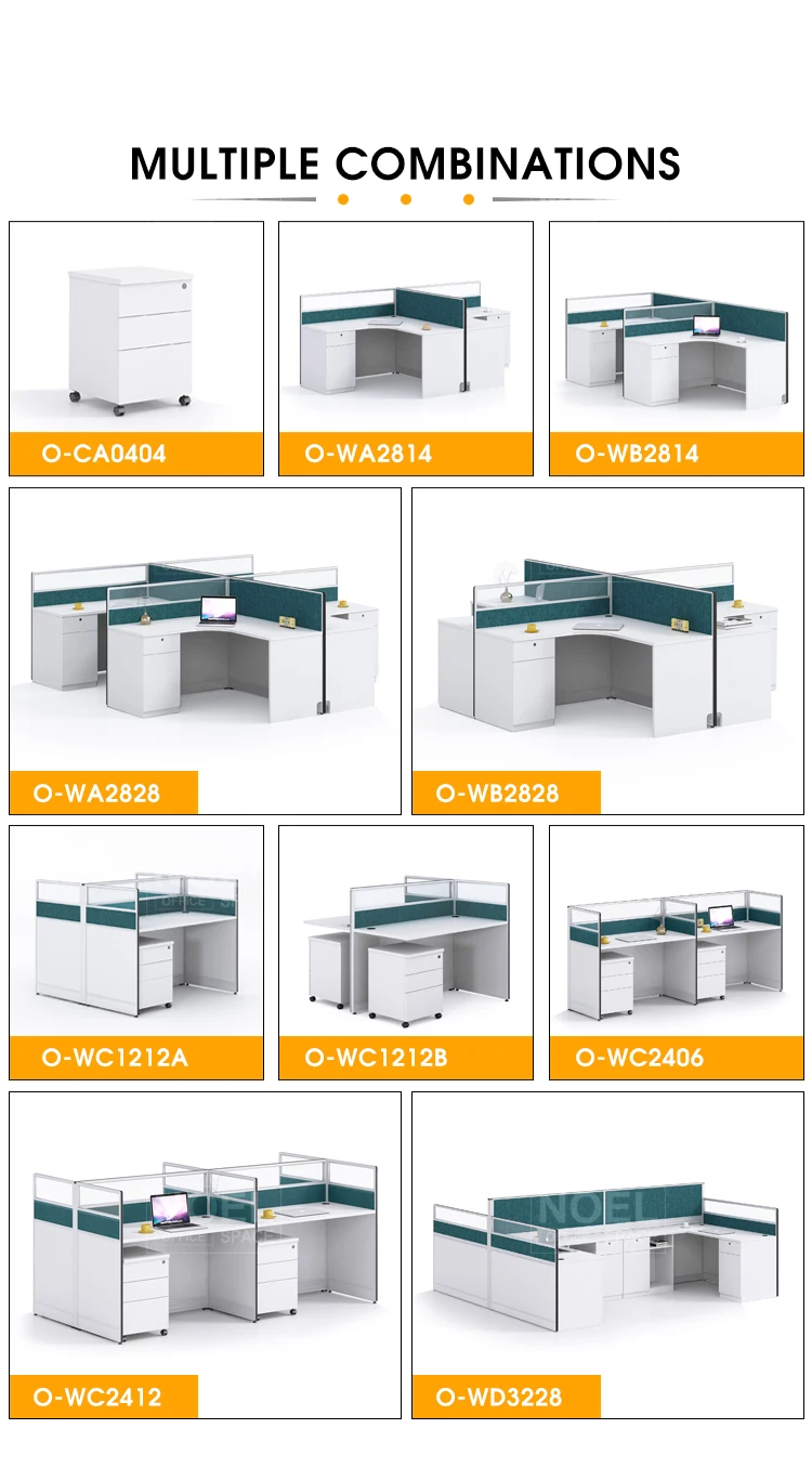 Factory Design Office Furniture 4 Staff Workstation Office Desk 4 Staff ...