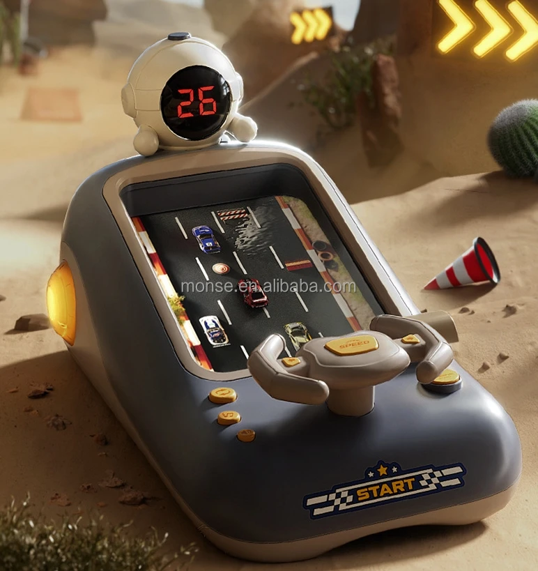Kids Electric Racing Game Children Steering Wheel Table Game Machine ...